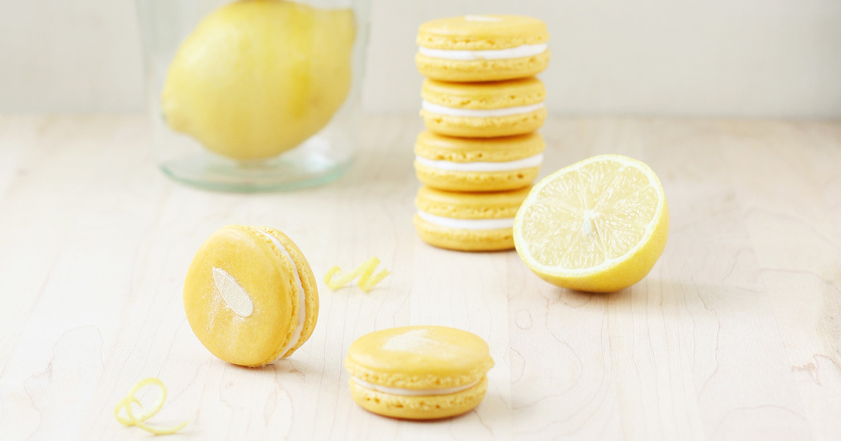 Lemon Mascarpone French Macarons - Food Nouveau